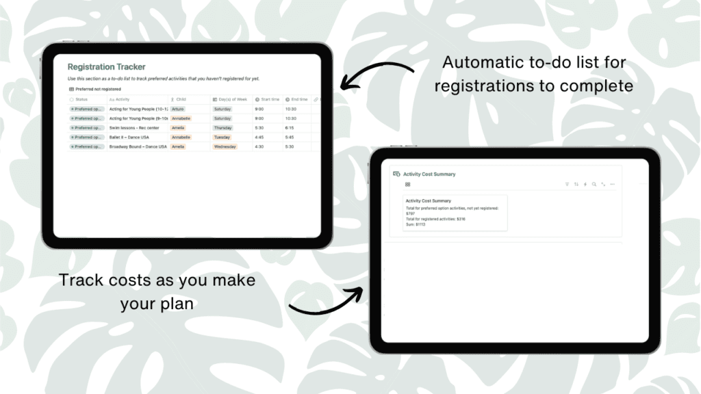 Extracurricular Activities Planner for Families – Notion Template ...